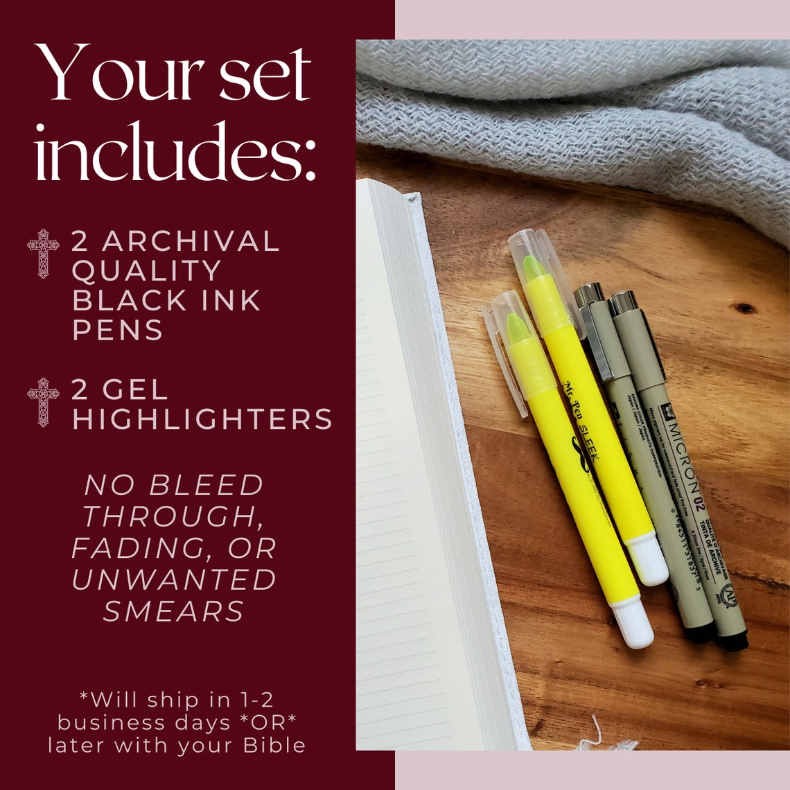 Event Bible Add-on | Bible Journaling Pen and Highlighter Set | Wedding ...