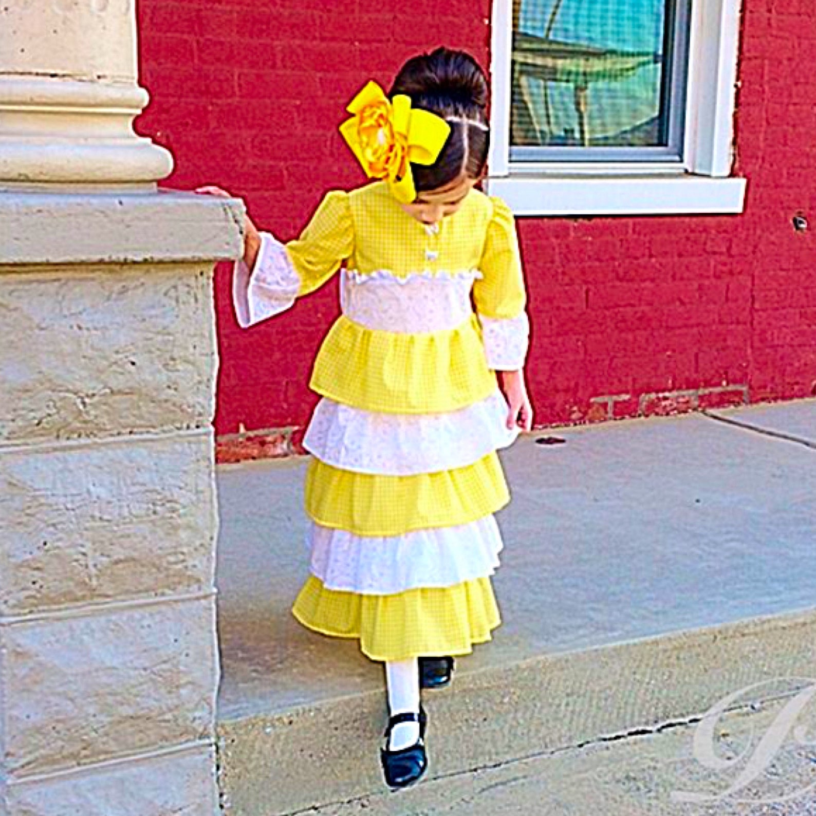 GIRLS YELLOW GINGHAM Dress Yellow Easter Dress Four Weeks | Etsy