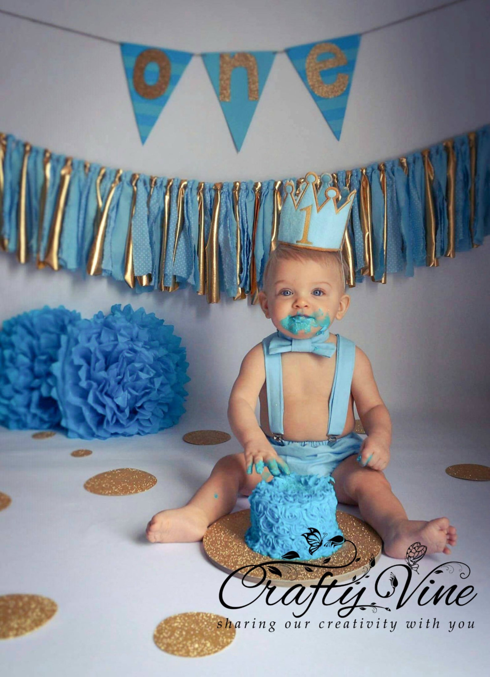 Boys Prince Cake Smash Outfit in Your Choice of Color With Crown - Etsy