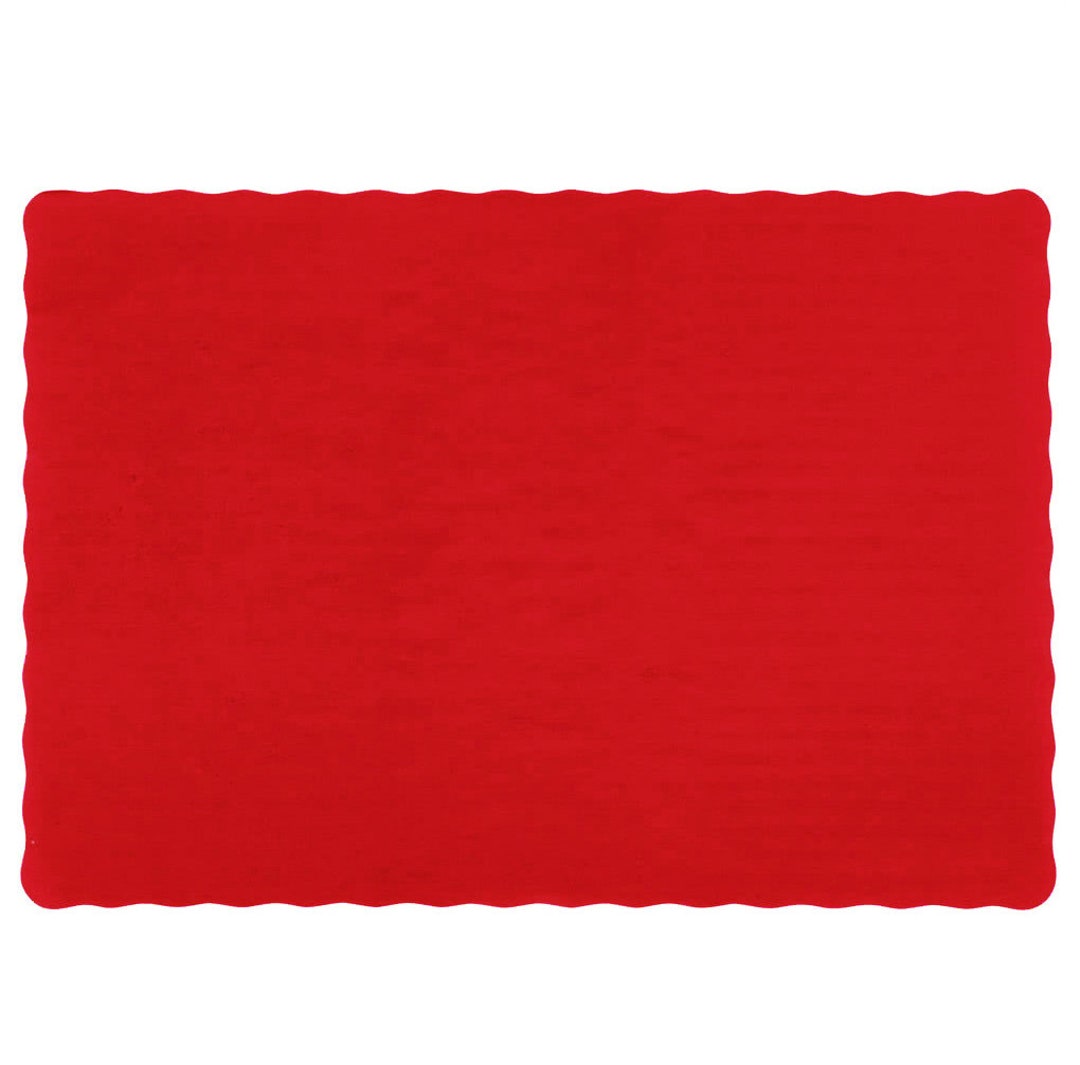 Red Paper Placemats With Scalloped Edge, 10" X 14" (pack of 50) - Etsy