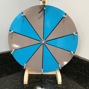 Woodwell 16 Inch White Tabletop Raffle Spinning Prize Wheel Game with ...