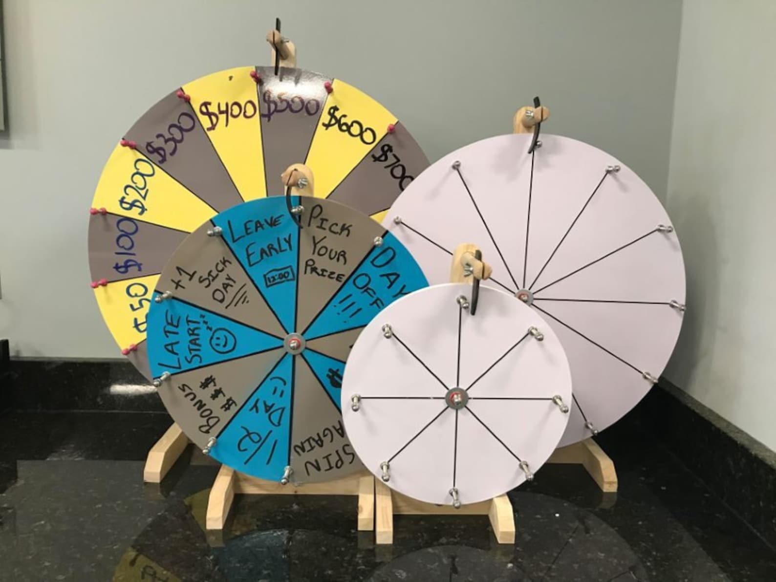 Woodwell 12 Inch Mini Prize Wheel | 8 Slots Dry Erase Finish | Wood ...