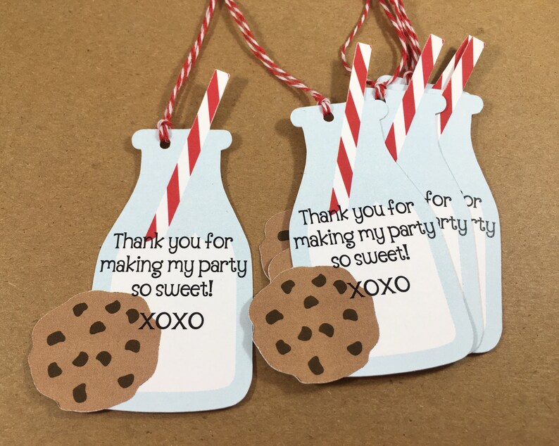 Milk and Cookies Party Favor Tags. Milk and Cookies Birthday. Milk and ...