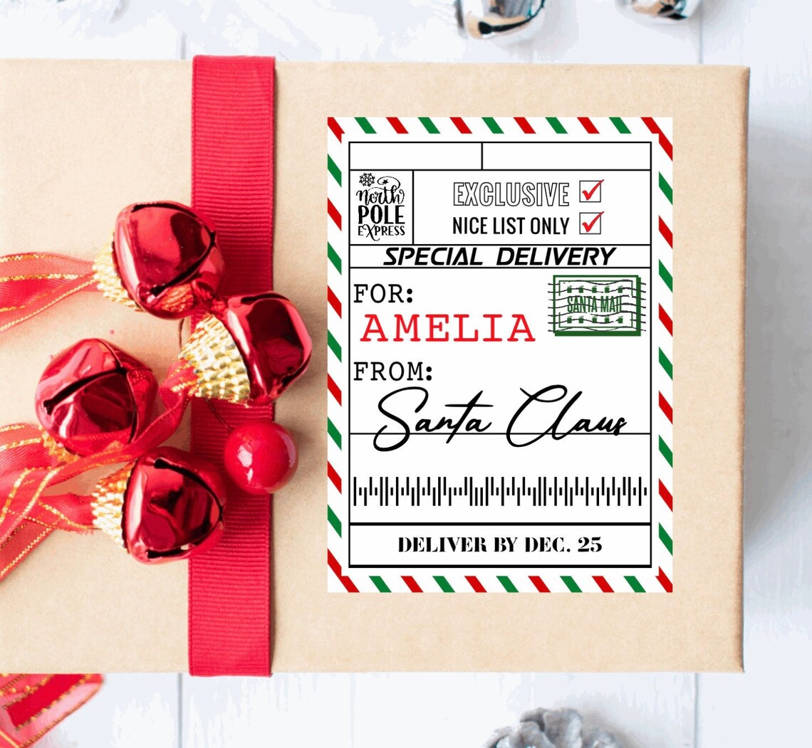 Personalized Christmas Gift Stickers. From Santa Stickers. - Etsy