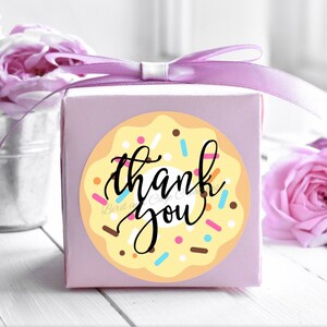 Donut Party Favor Stickers. Thank You Stickers. Donut Party - Etsy