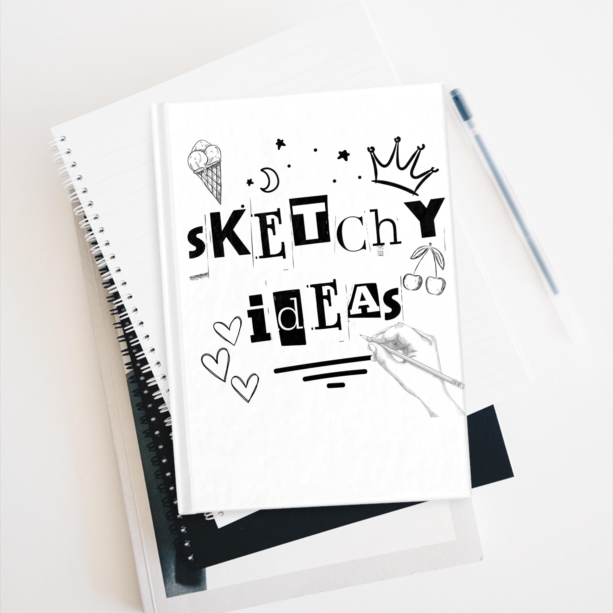Sketchy Ideas Notebook | Black and White Doodle Journal | Artsy ...