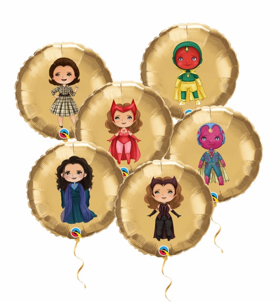 Wandavision Inspired Balloon Stickers Set of 6. Superhero - Etsy