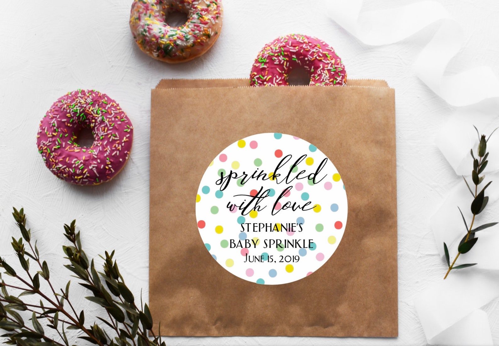 Sprinkled With Love Stickers. Baby Sprinkle Labels. - Etsy