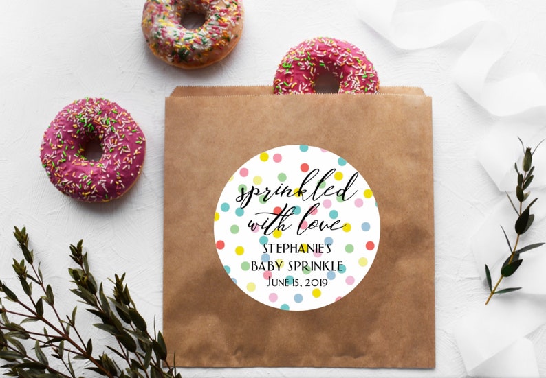 Sprinkled With Love Stickers. Baby Sprinkle Labels. - Etsy