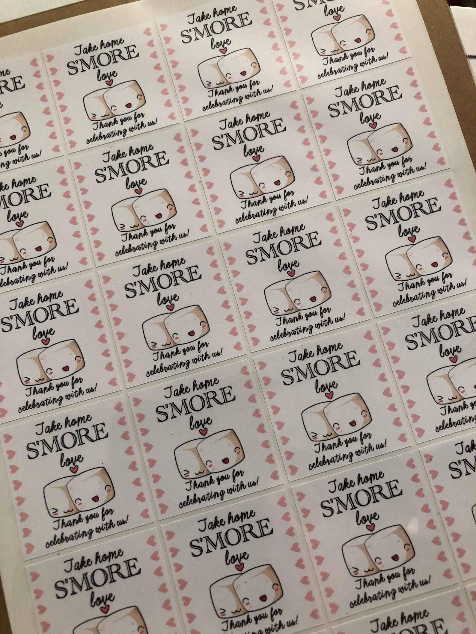Smore Love Stickers. Smore Stickers. Smores Party Favor - Etsy