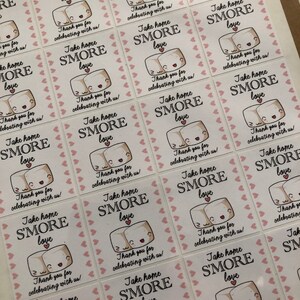 Smore Love Stickers. Smore Stickers. Smores Party Favor Labels. - Etsy