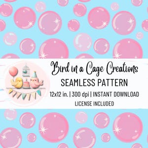 Pink Bubble Seamless Pattern 300 DPI PNG Download Cute Bubblegum ...