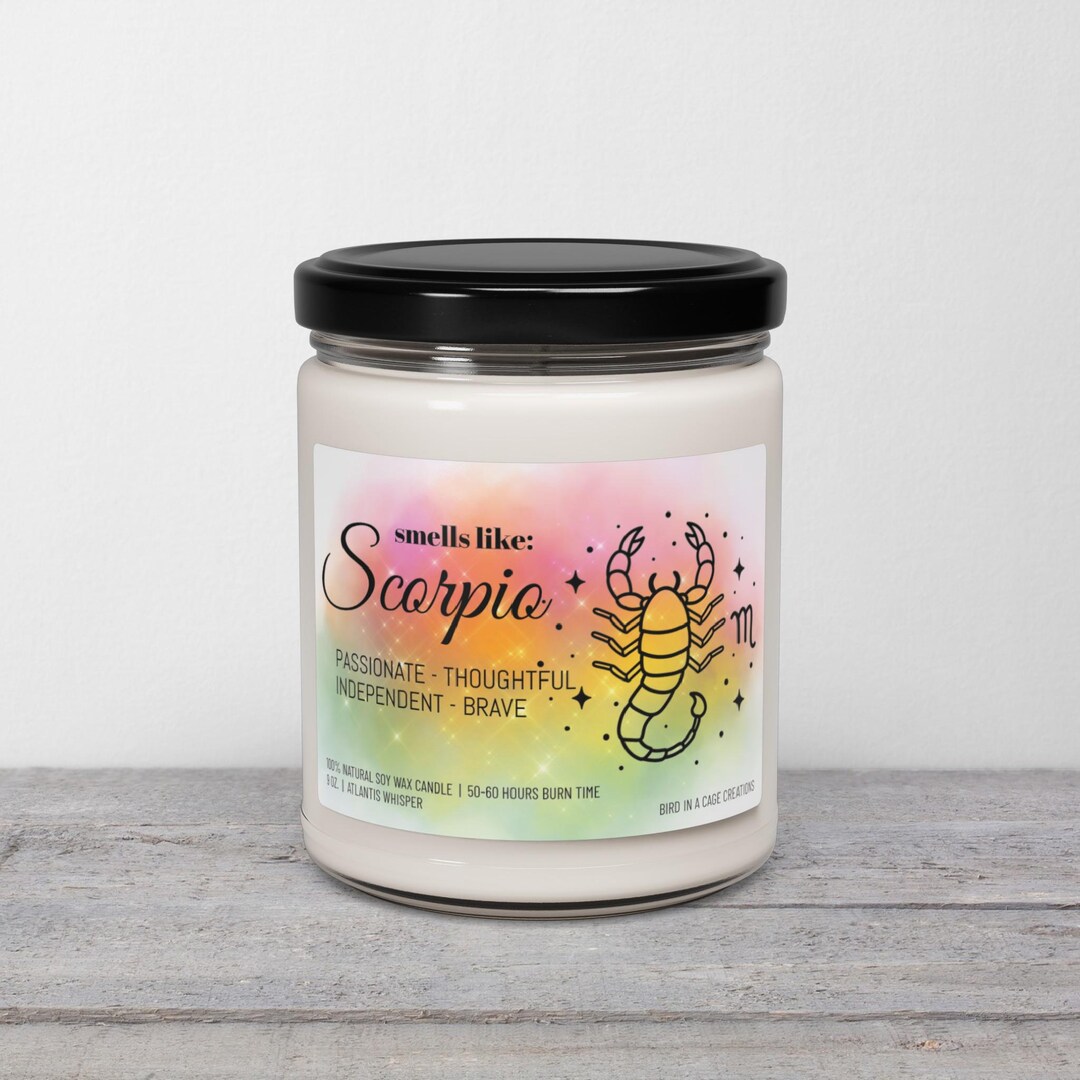 Scorpio Zodiac Candle, Scorpio Scented Soy Candle, Astrology Gift ...