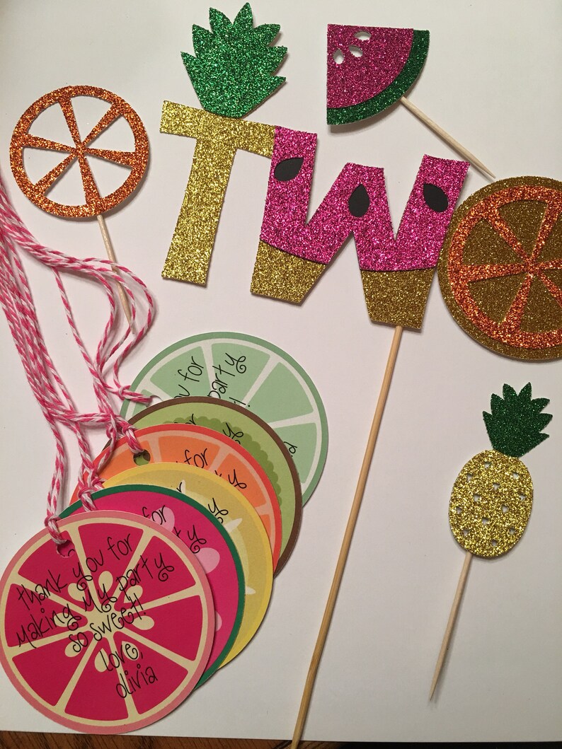 Fruit Slice Party Favor Tags. Tutti Frutti Birthday Party. Second ...