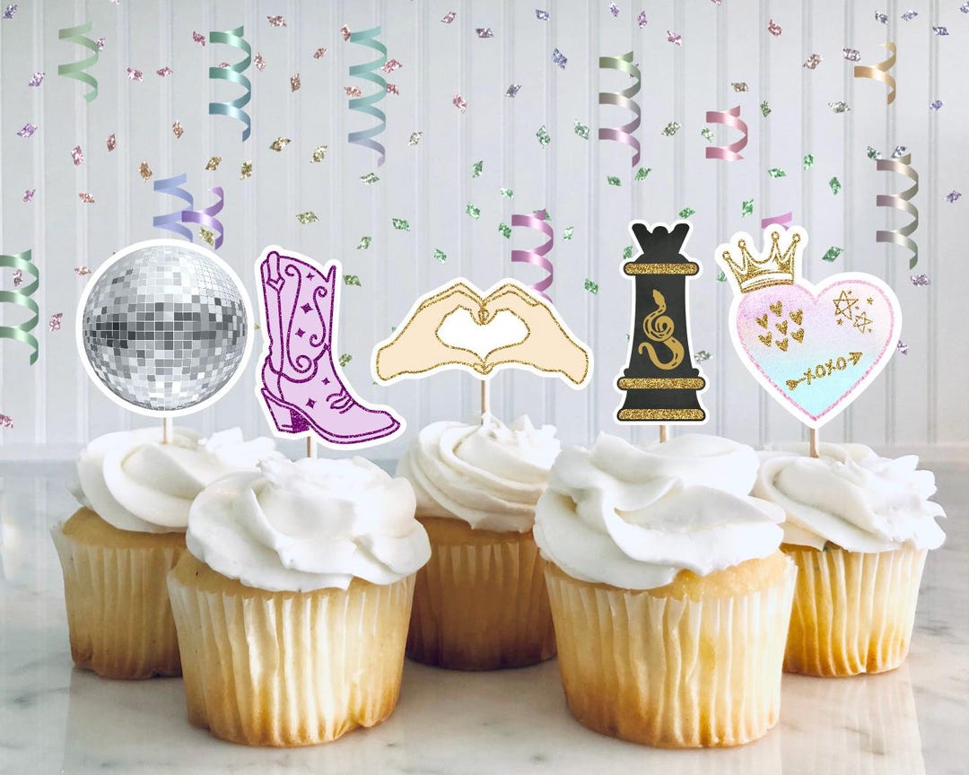 Eras Cupcake Toppers Digital Download, Printable Party Decor - Etsy