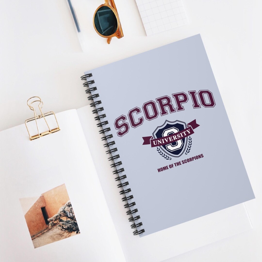 Scorpio University Spiral Notebook, Astrology Diary, Zodiac Notepad, Horoscope Gift, Cute ...