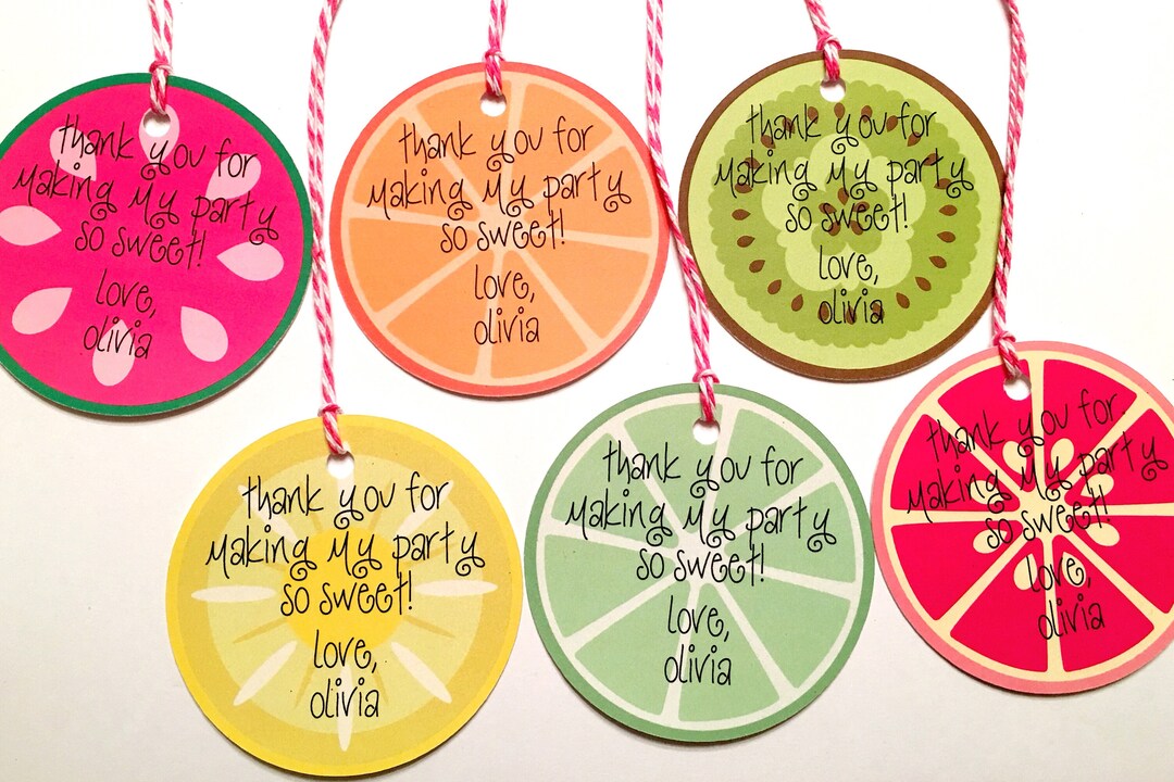 Fruit Slice Party Favor Tags. Tutti Frutti Birthday Party. Second ...