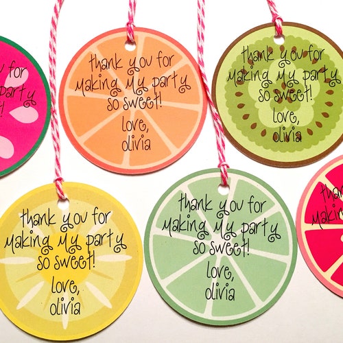Fruit Slice Party Favor Tags. Tutti Frutti Birthday Party. - Etsy