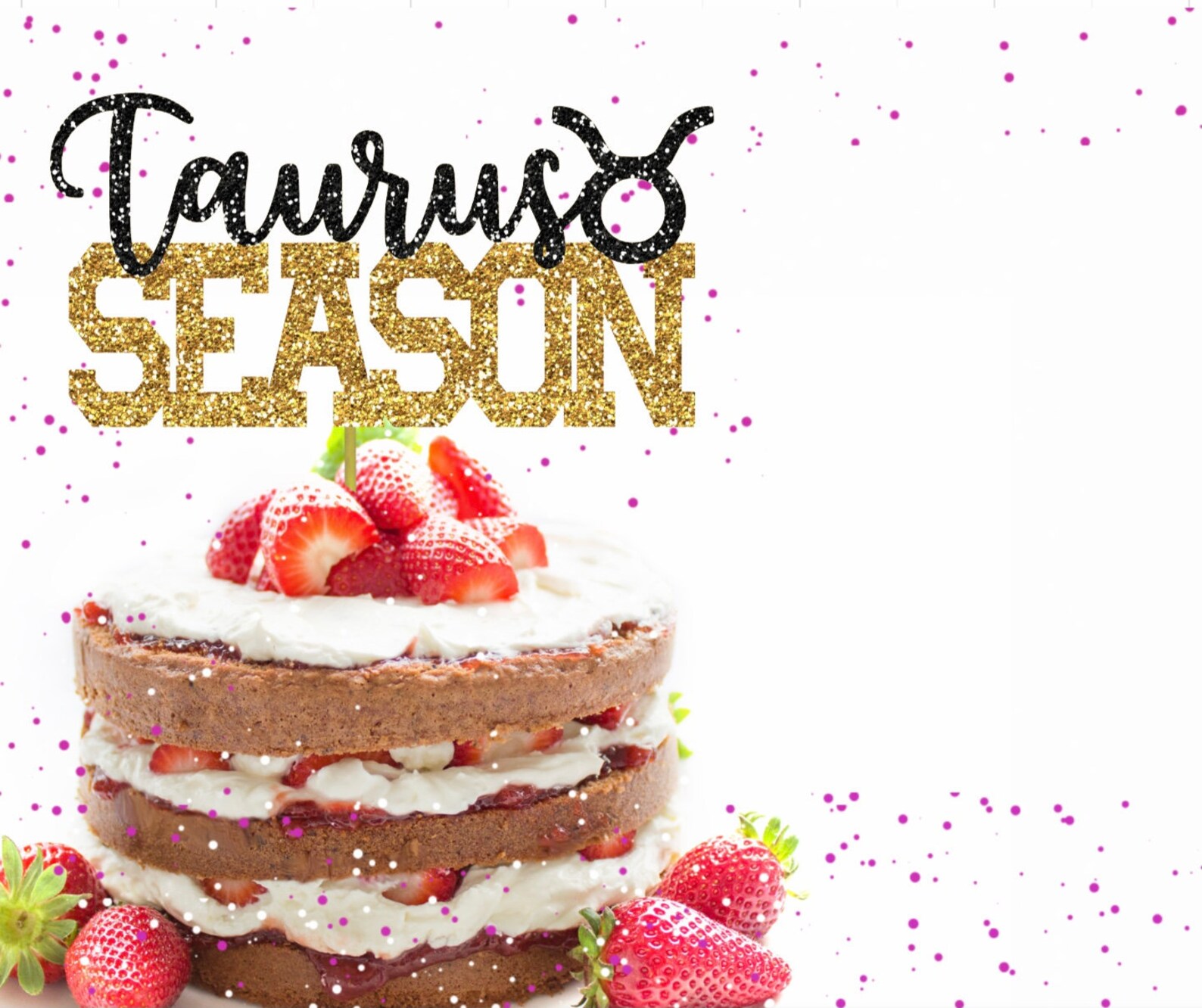 Taurus Season Cake Topper. Zodiac Cake Topper. Zodiac Birthday Party. Taurus Birthday ...