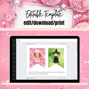 Editable Wicked Witch Birthday Banner Template. Oz Inspired Digital ...