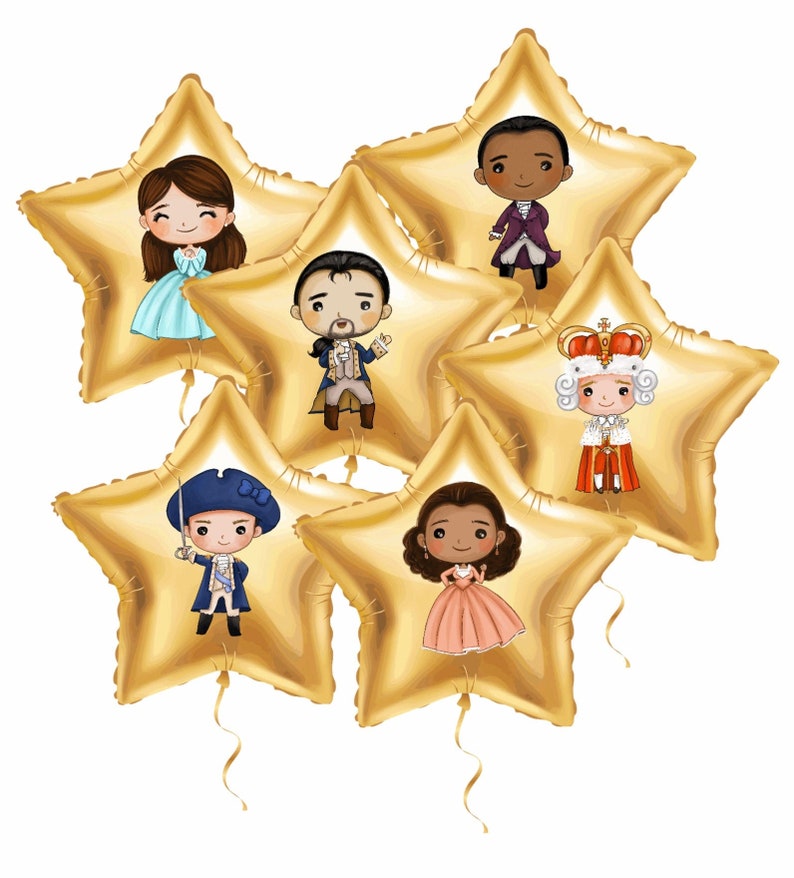Hamilton Inspired Balloon Stickers Set of 6. Hamilton Party | Etsy