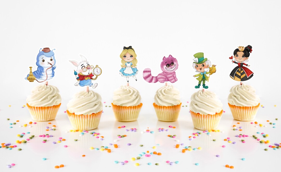 Wonderland Cupcake Toppers - Set of 12 - Etsy