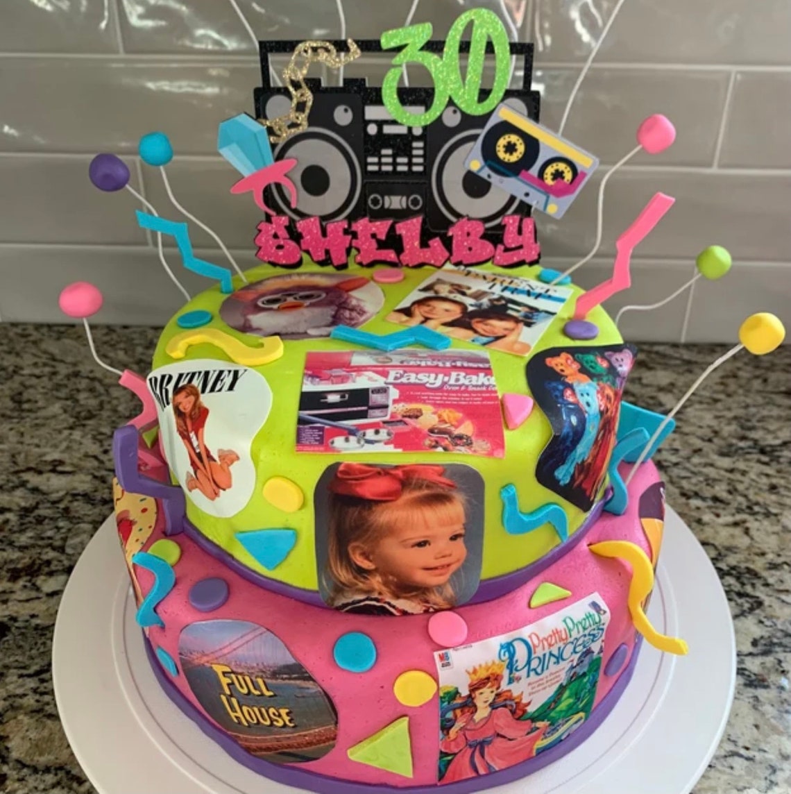 Personalized 90s Boom Box Cake Topper. 80s Birthday Theme. - Etsy