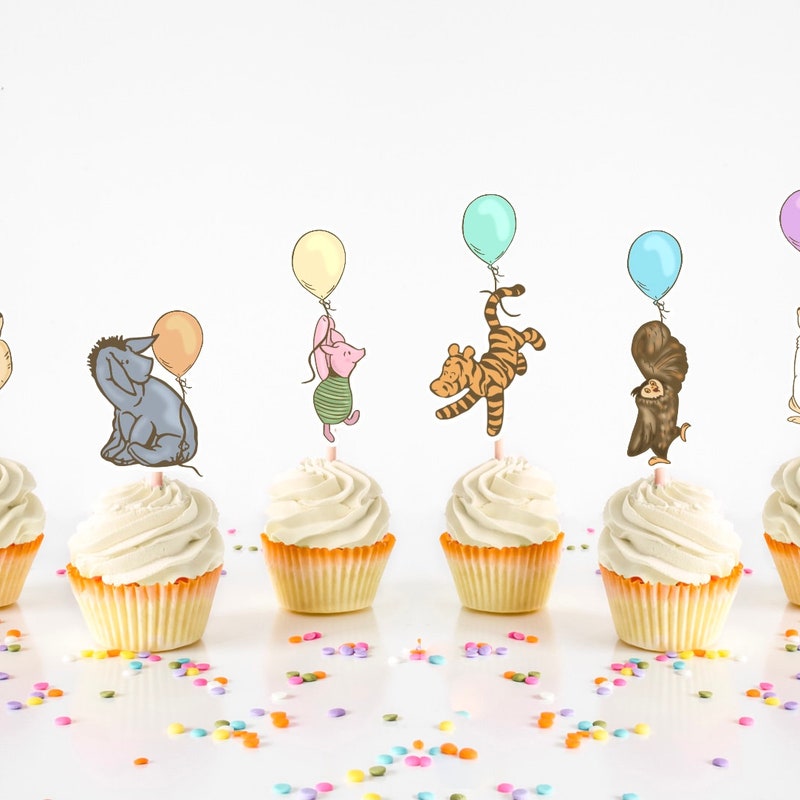 Pooh Cupcake Toppers - Etsy