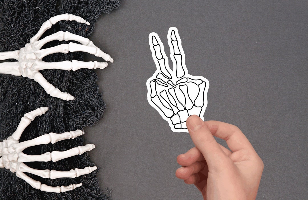 Skeleton Sticker. Skeleton Hands Sticker. Skeleton Laptop Sticker. - Etsy