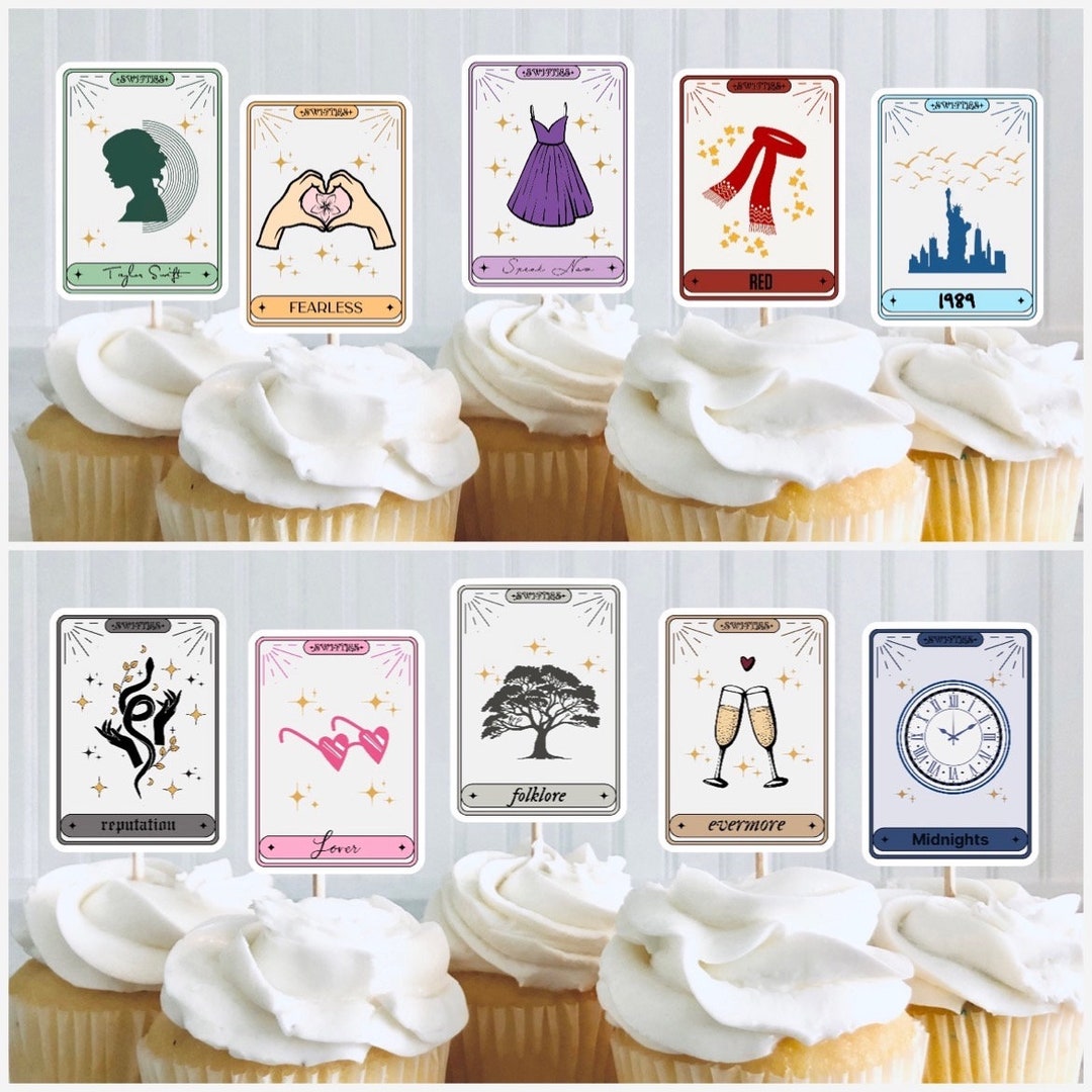 Eras Tarot Card Toppers Set of 10. Birthday Era Theme. Eras Tour Party ...