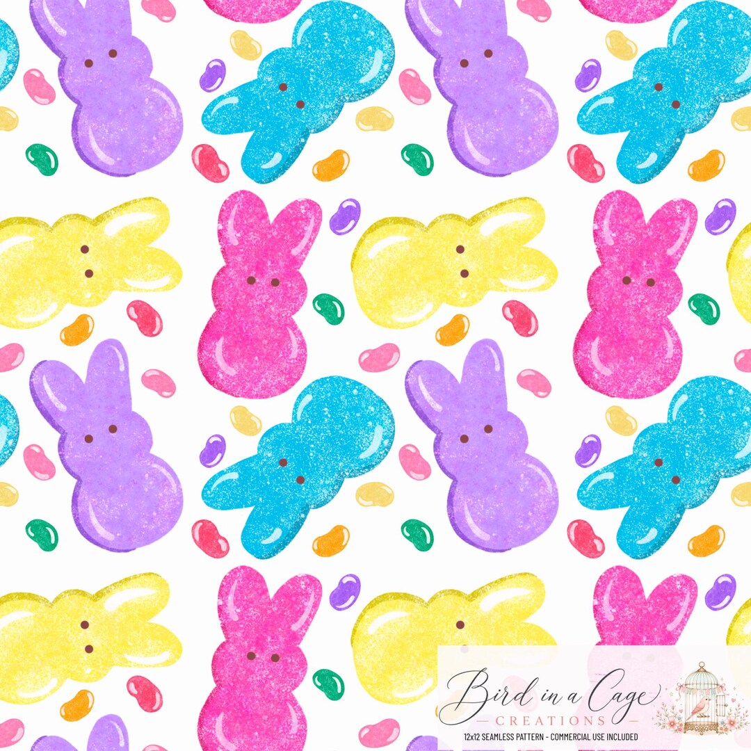 Easter Candy Seamless Pattern 300 DPI PNG Download Cute Jellybean ...