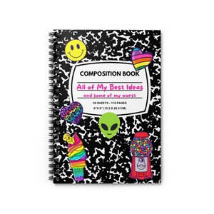 90s Aesthetic Spiral Notebook | Y2K School Supplies | Retro Pink Ruled ...