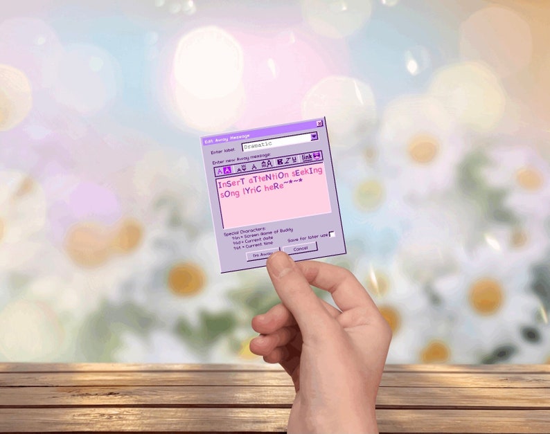 Away Message Sticker. 90s Nostalgia Sticker. Funny Vinyl - Etsy