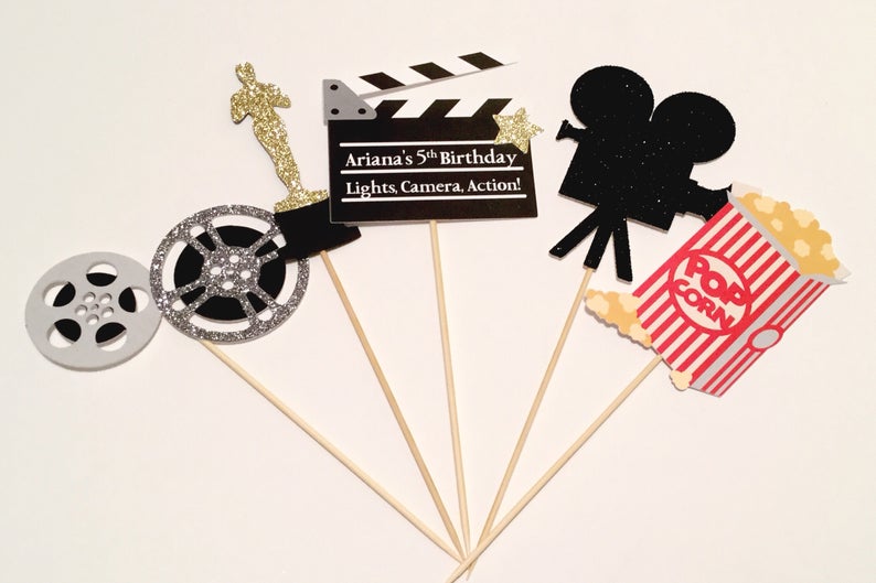 Movie Night Centerpiece Sticks Set of 5. Movie Night - Etsy