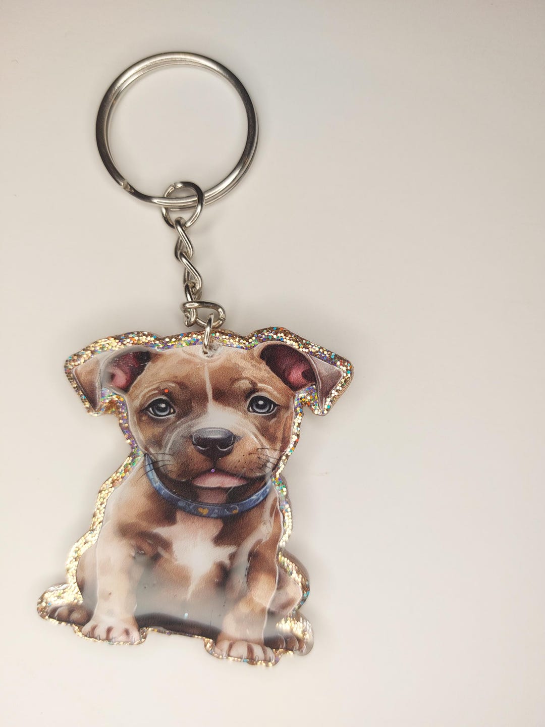 Dog Keychain | Glitter Dog Keyring | Pet Lover Gift | Animal Keychain ...