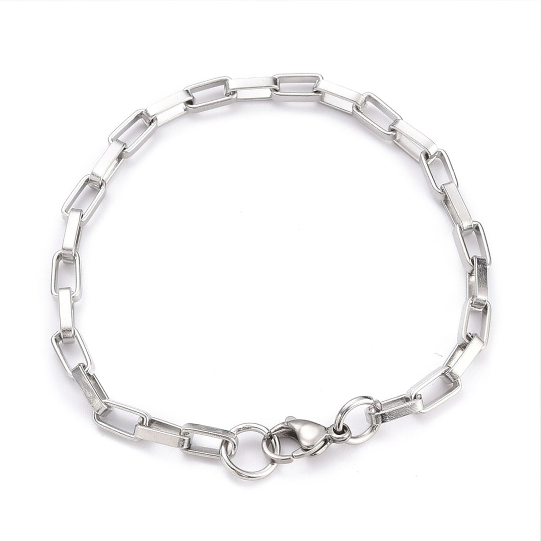 Mens Silver Paperclip Chain Bracelet, Mens Bracelet, Mens Jewelry ...