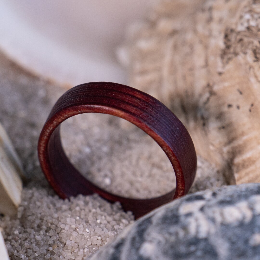 Red Wooden Ring, Wooden Ring, Finger Ring, Wooden Jewelry - Etsy