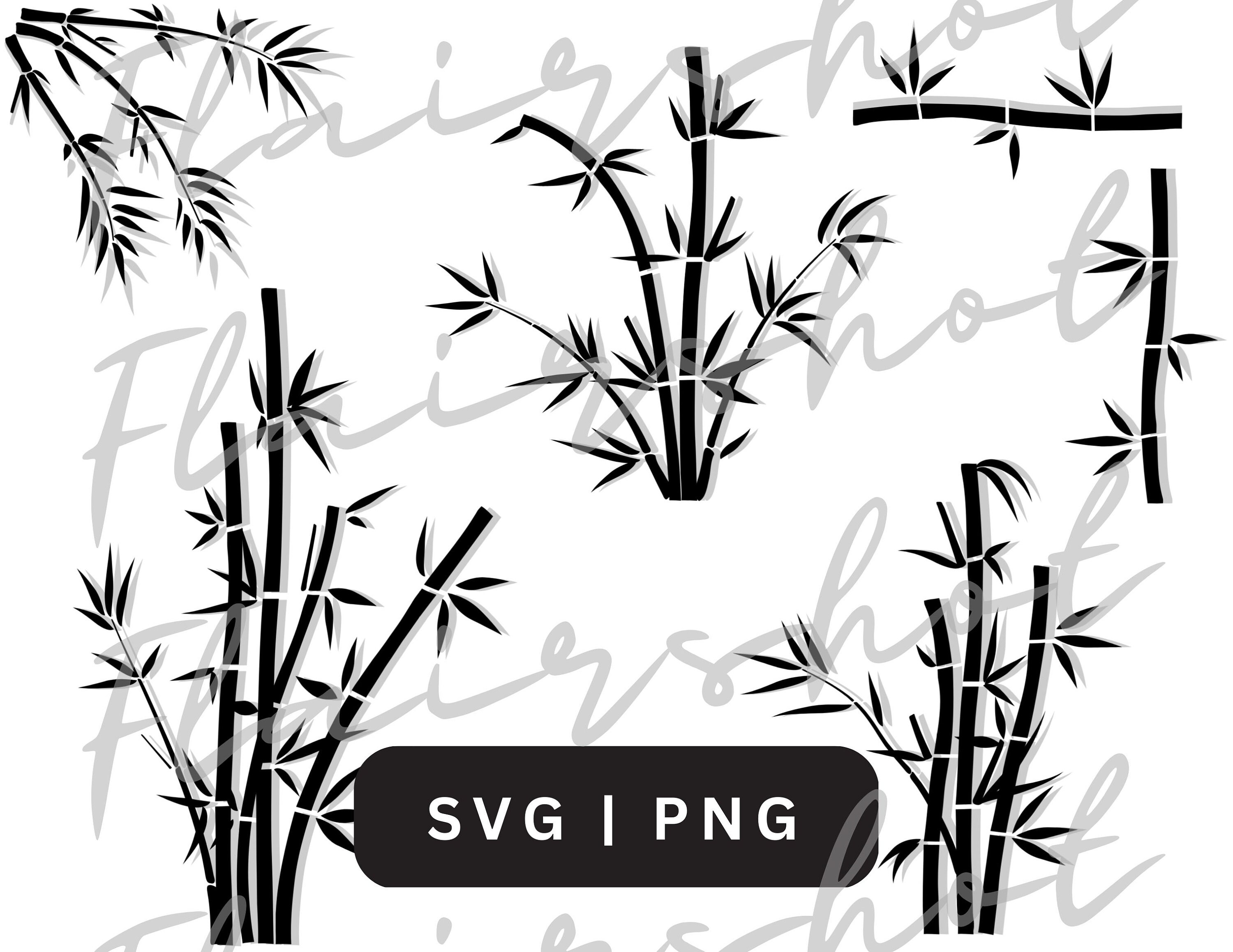 Bamboo Trees SVG, Bamboo Branches Cliparts, Digital Tree Clip Art ...