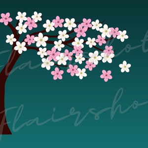 Cherry Blossom Tree SVG, Sakura Tree Svg, Digital Clip Art, INSTANT ...