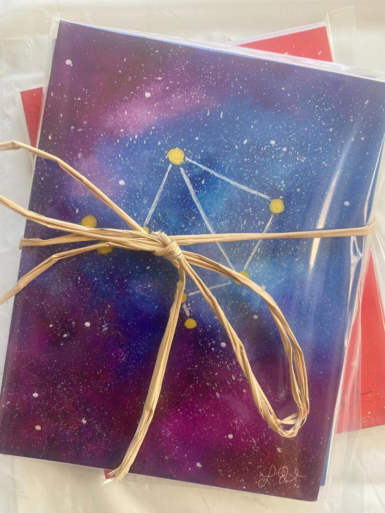 Zodiac Star Constellation Art Note Card Sets - All 12 Zodiac Signs Set ...