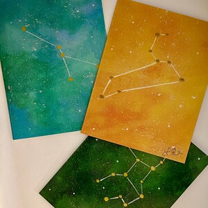 Zodiac Star Constellation Art Note Card Sets - All 12 Zodiac Signs Set ...