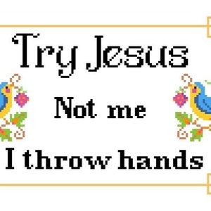 Try Jesus Cross Stitch Pattern - Etsy