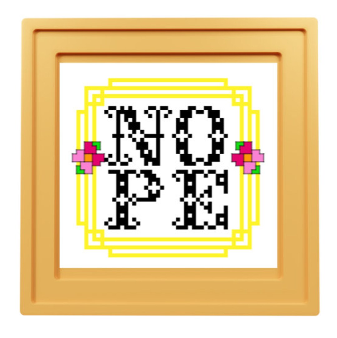 NOPE Cross Stitch Pattern - Etsy