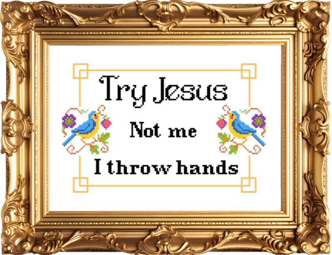 Try Jesus Cross Stitch Pattern - Etsy