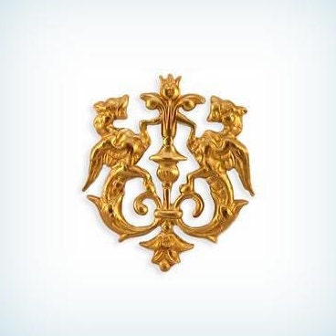 Double Dragon Medallion Brass Stamping Dragon Gargoyle Brass - Etsy