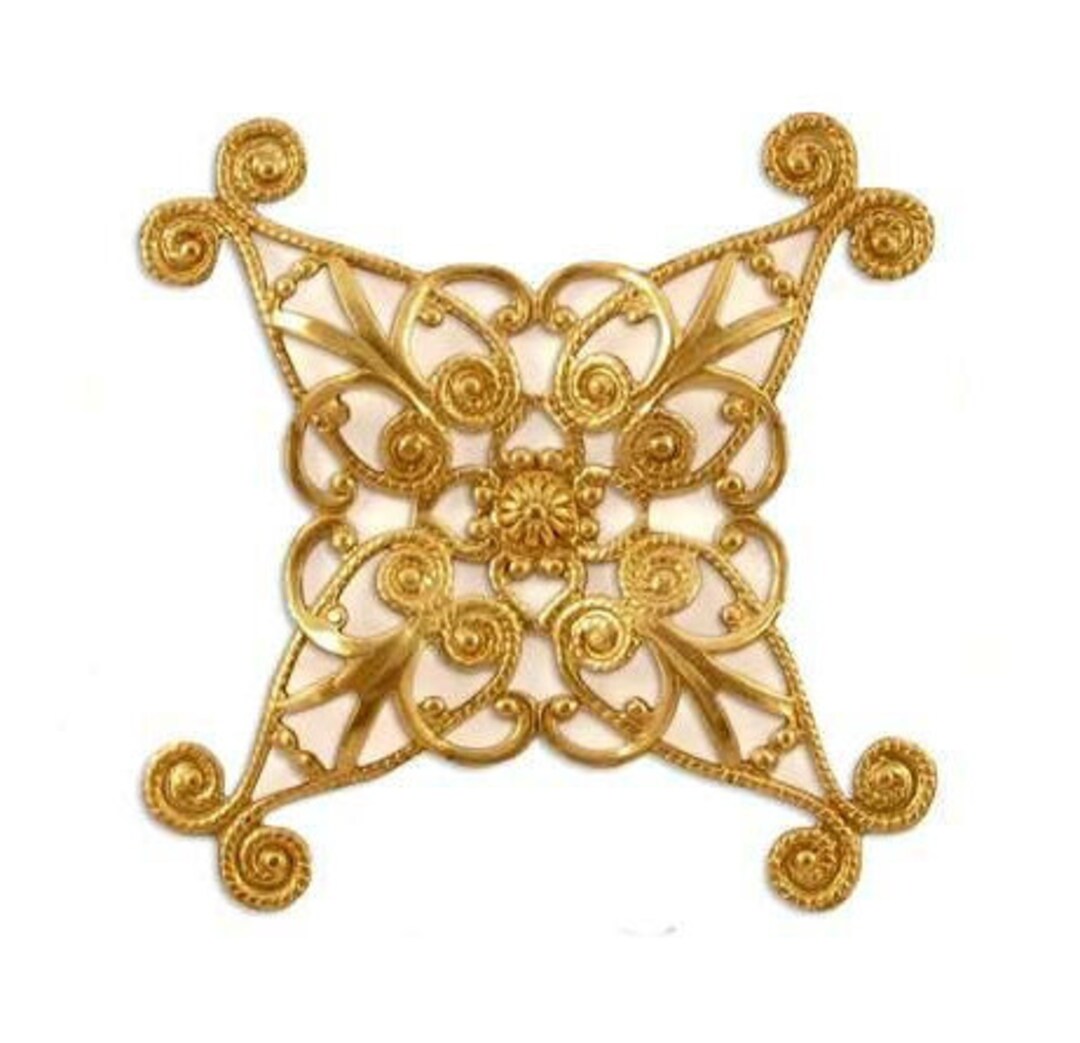 Square Filigree Brass Stampings, Filigree Square Setting, 48mm, USA ...