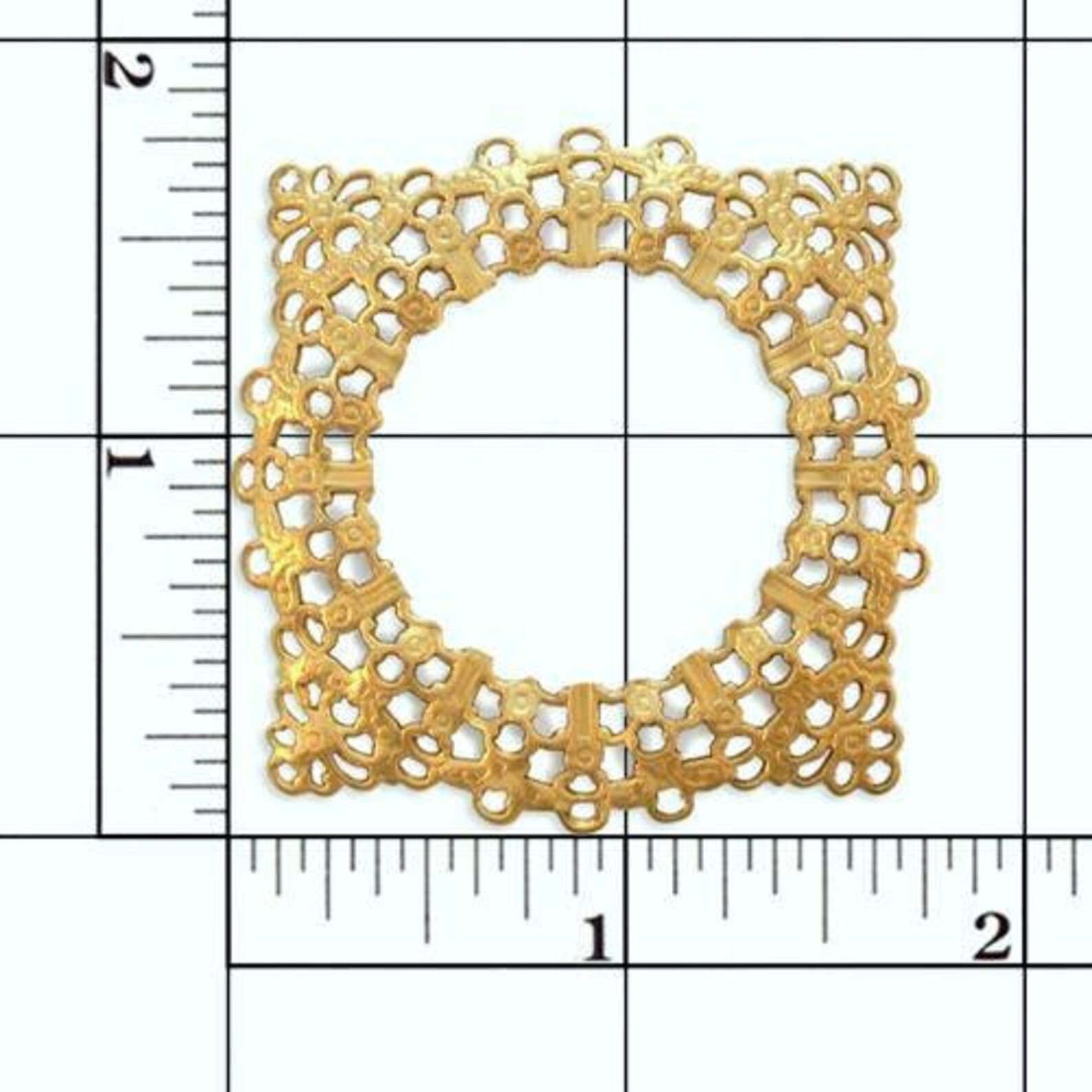 Square Brass Filigree Frame Stamping Square DOMED Filigree - Etsy