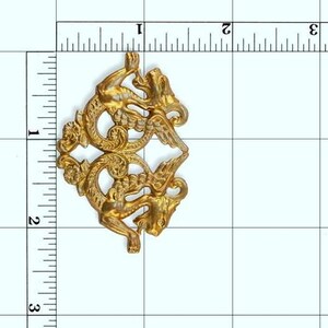 Brass Double Dragon Medallion Stamping, Dragon Pendant Jewelry Finding ...