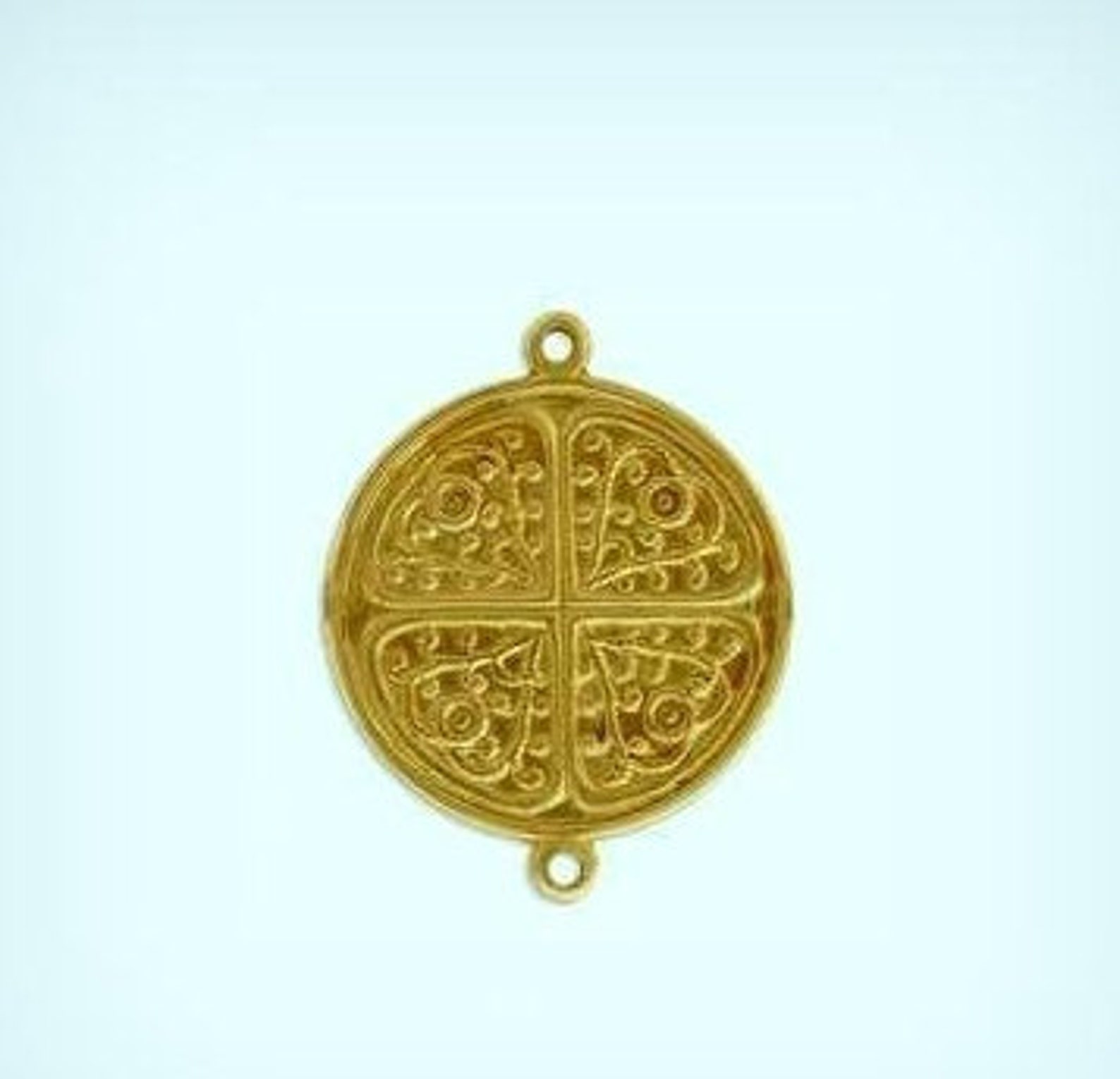 Round Connector Jewelry Finding Coin Connector Brass - Etsy
