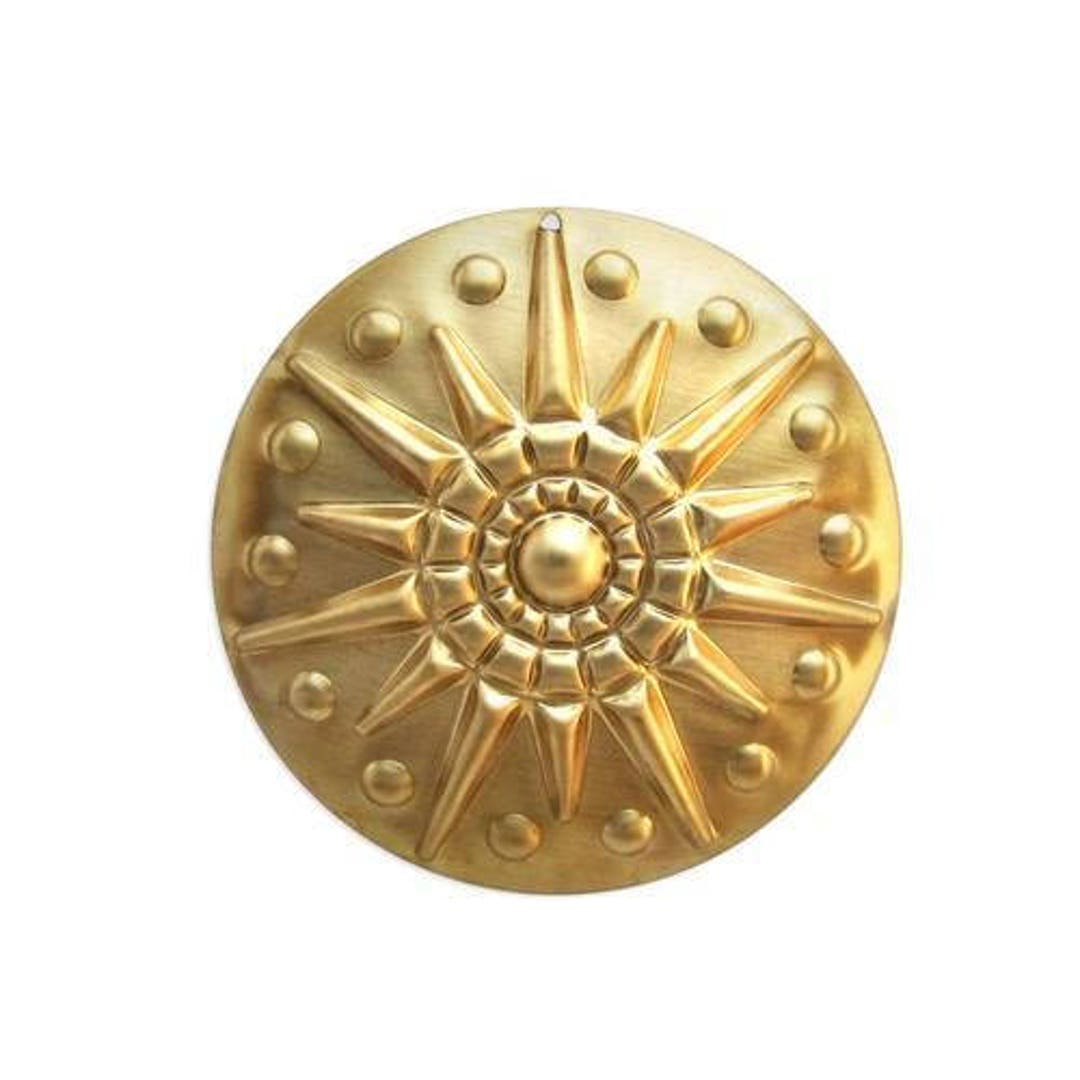 Sun Medallion Embossed Connector Brass Stampings, Sun Pendant ...